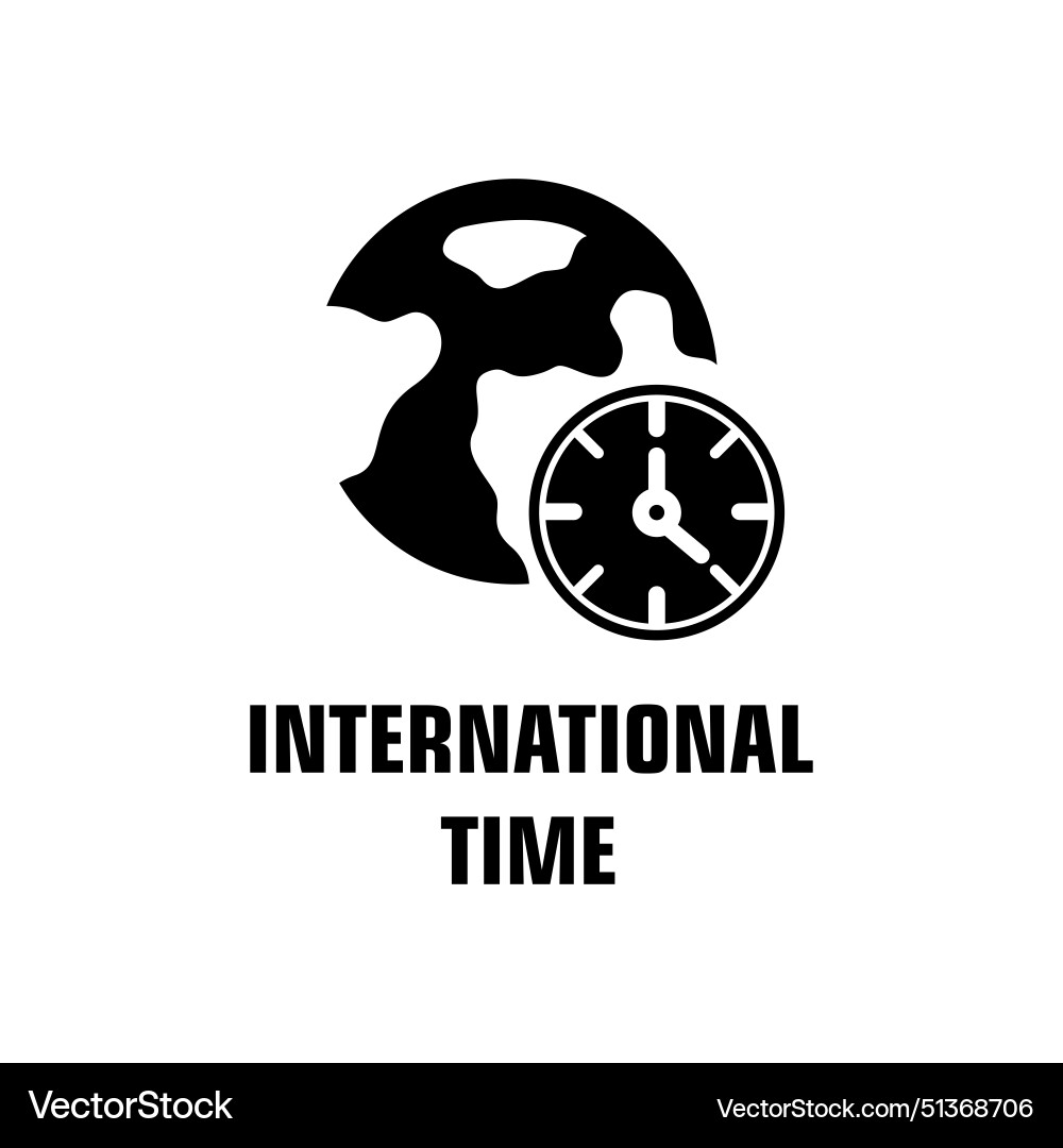 International time or logo design isolated sign Vector Image