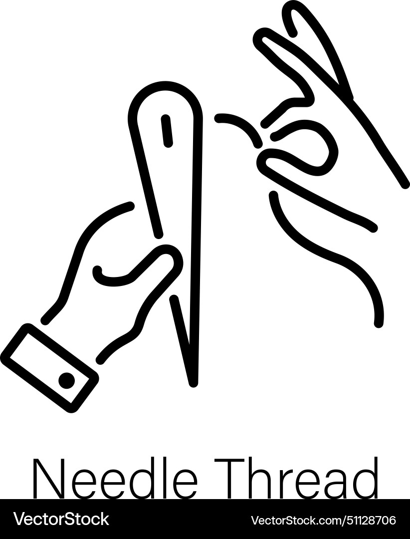 Needle thread Royalty Free Vector Image - VectorStock