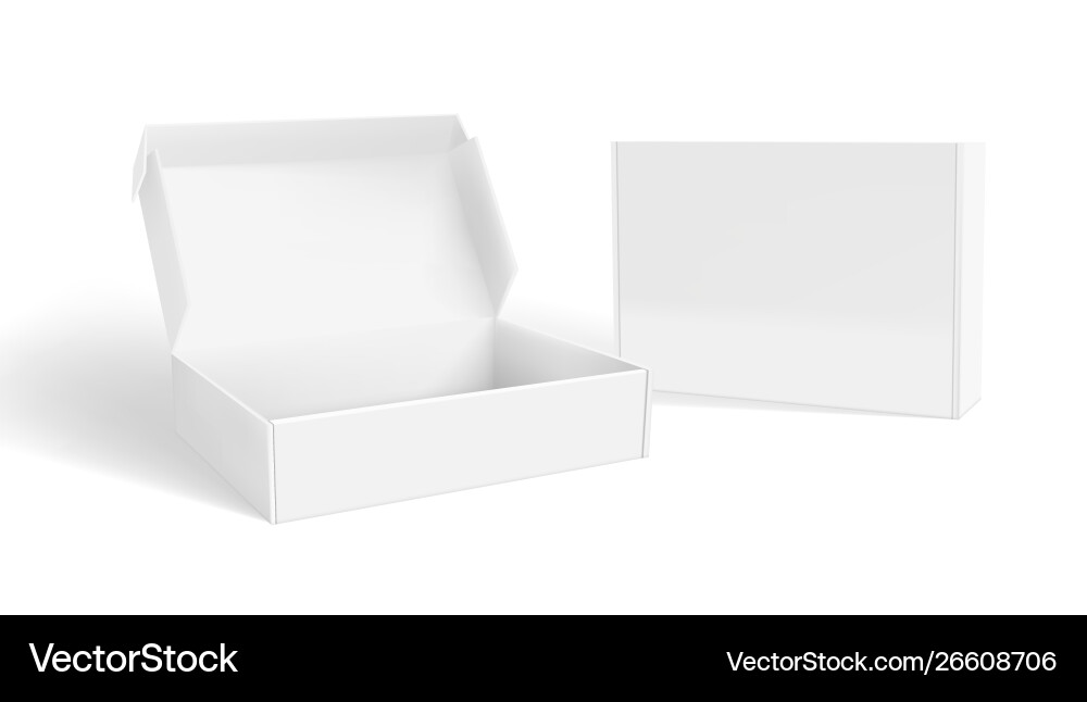 Open and Closed Packaging Boxes Royalty Free Vector Image