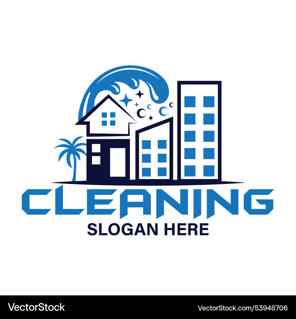 Professional cleaning company logo Royalty Free Vector Image