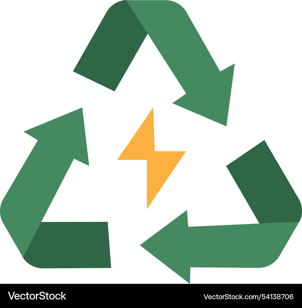 Renewable energy with recycle arrows Royalty Free Vector
