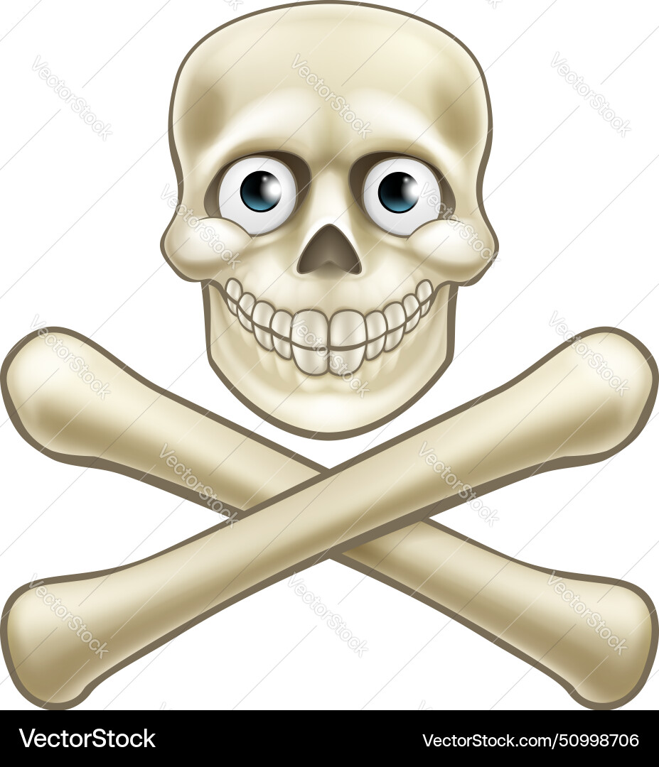 Skull and crossbones cartoon character Royalty Free Vector