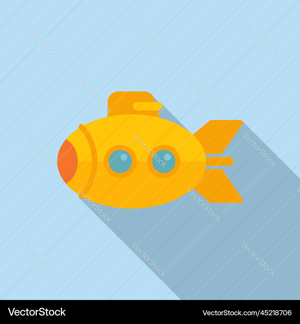 Underwater submarine icon flat sea ship Royalty Free Vector