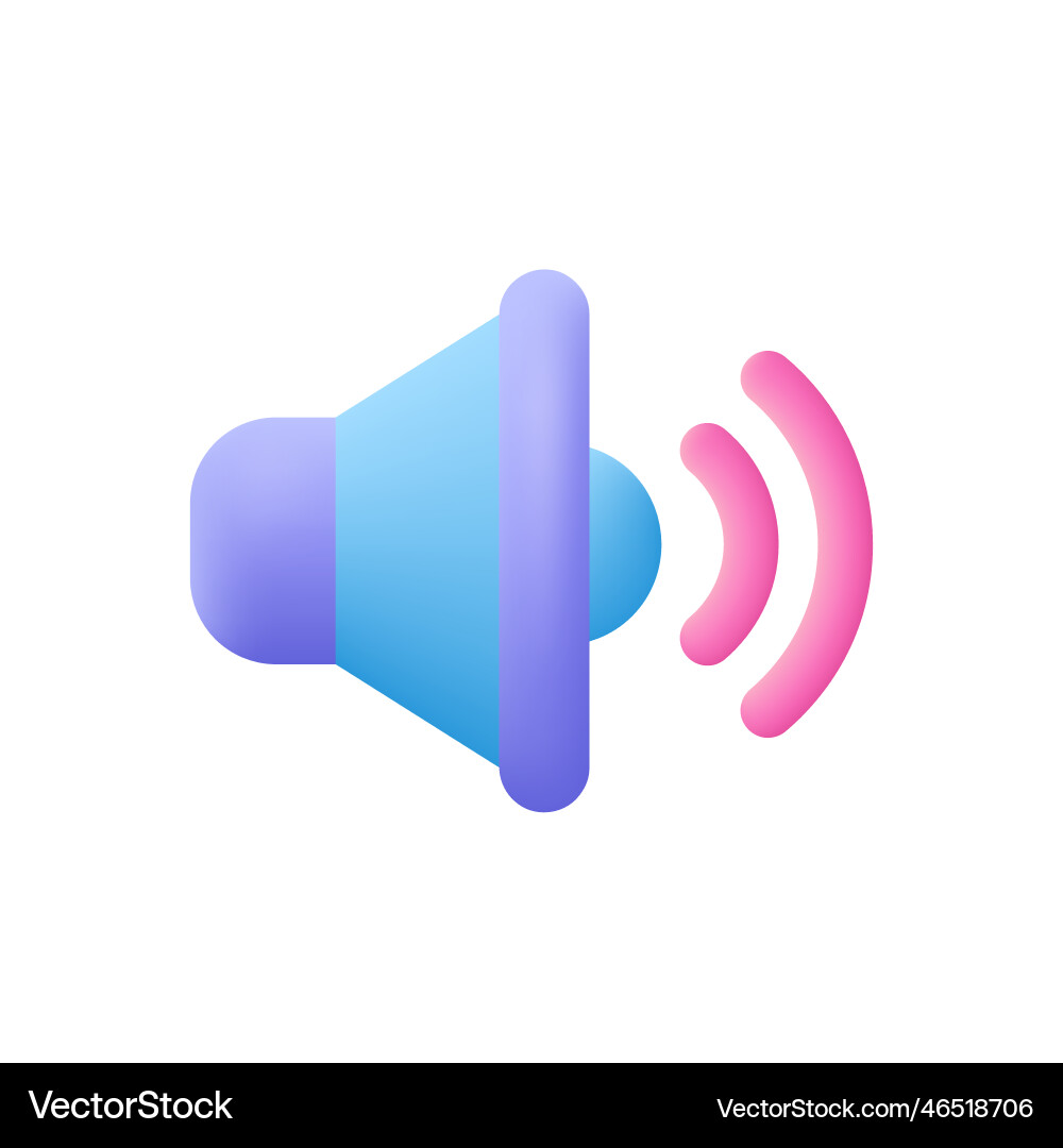 Volume sound control loudspeaker 3d icon Vector Image