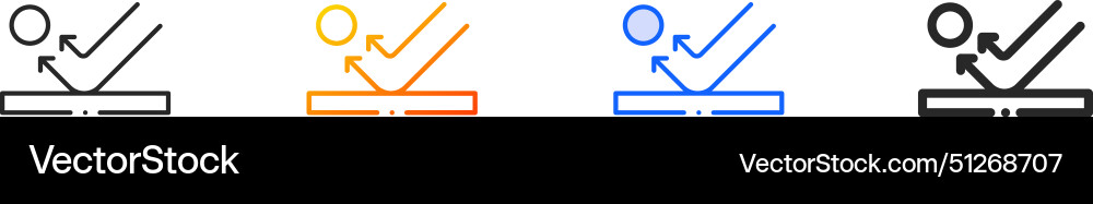 Bounce iconthin linear gradient blue stroke Vector Image