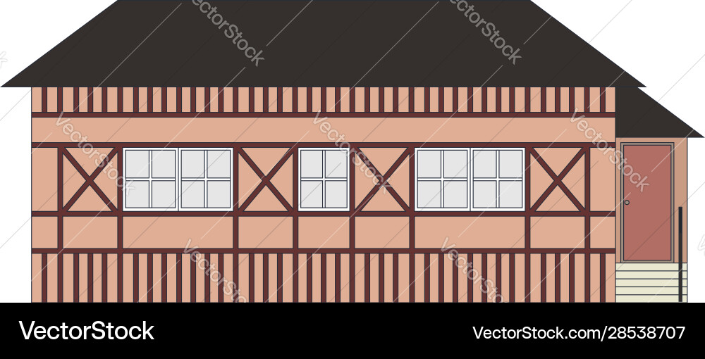 Cartoon classic flat colorful building facade Vector Image