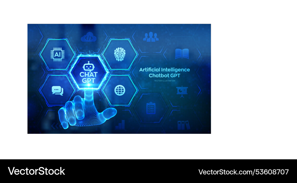 Chatgpt chat gpt chatbot with ai artificial Vector Image