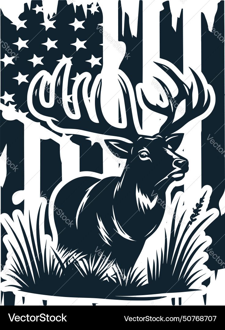 Deer flag svg hunt hunting sv Royalty Free Vector Image