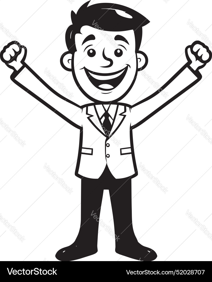 Delighted business visionary black logo featuring Vector Image