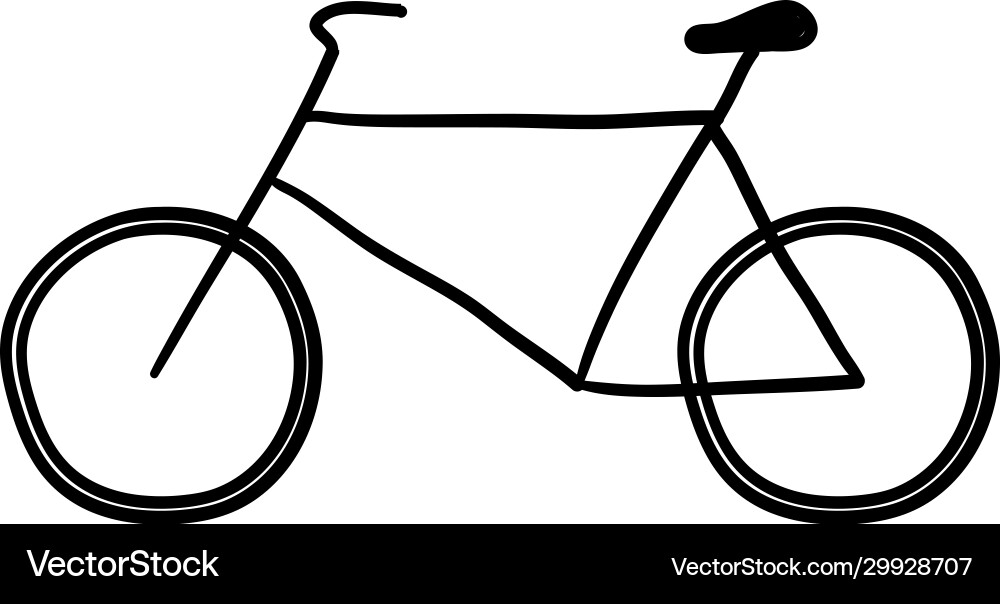 Hand drawn doodle bicycle with cartoon Royalty Free Vector