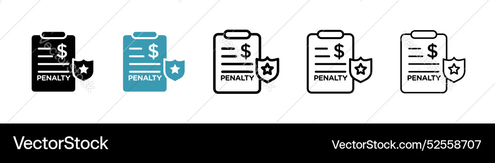 Penalty icon set on white background Royalty Free Vector