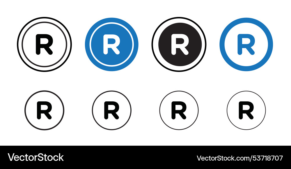 Registered trademark symbol thin line art Vector Image