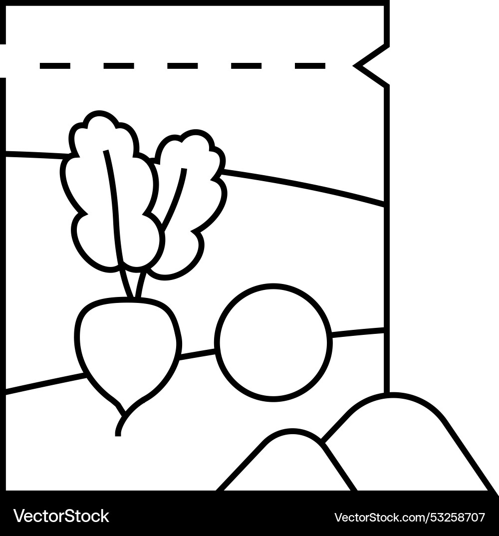 Seeds radish line icon Royalty Free Vector Image