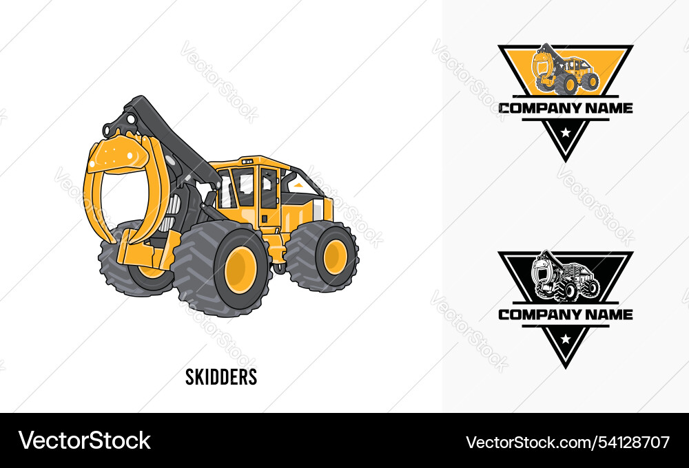 Skidders heavy equipment skidder Royalty Free Vector Image