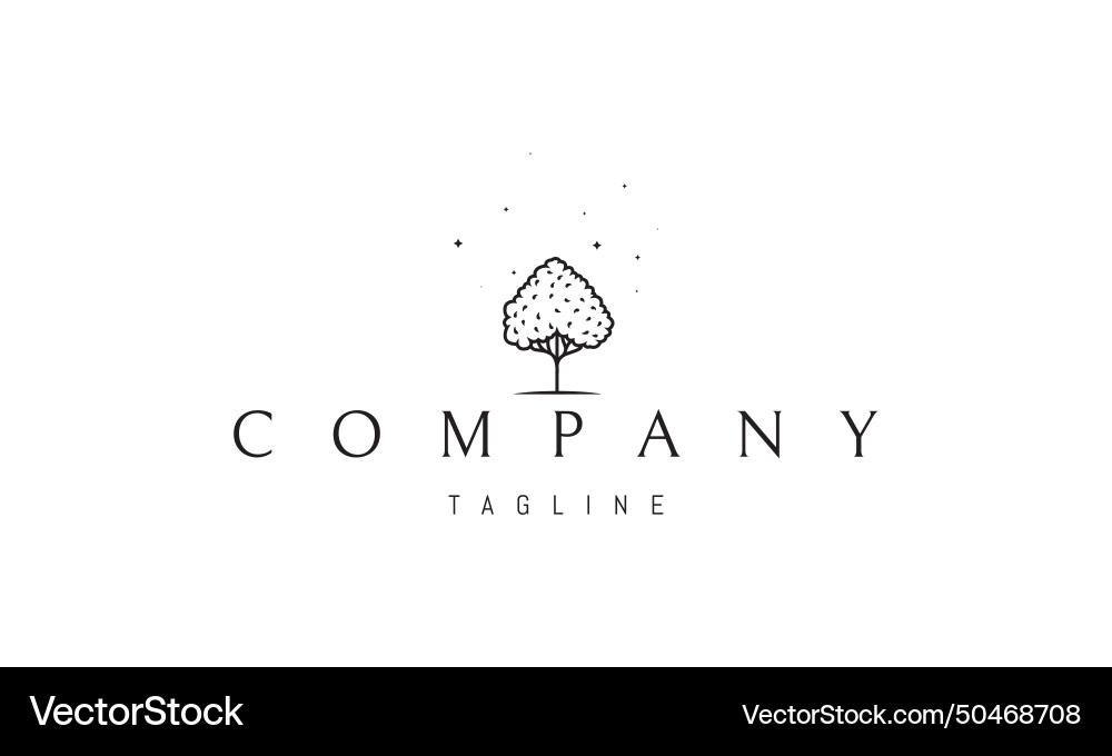 A logo with an abstract image of tree Royalty Free Vector