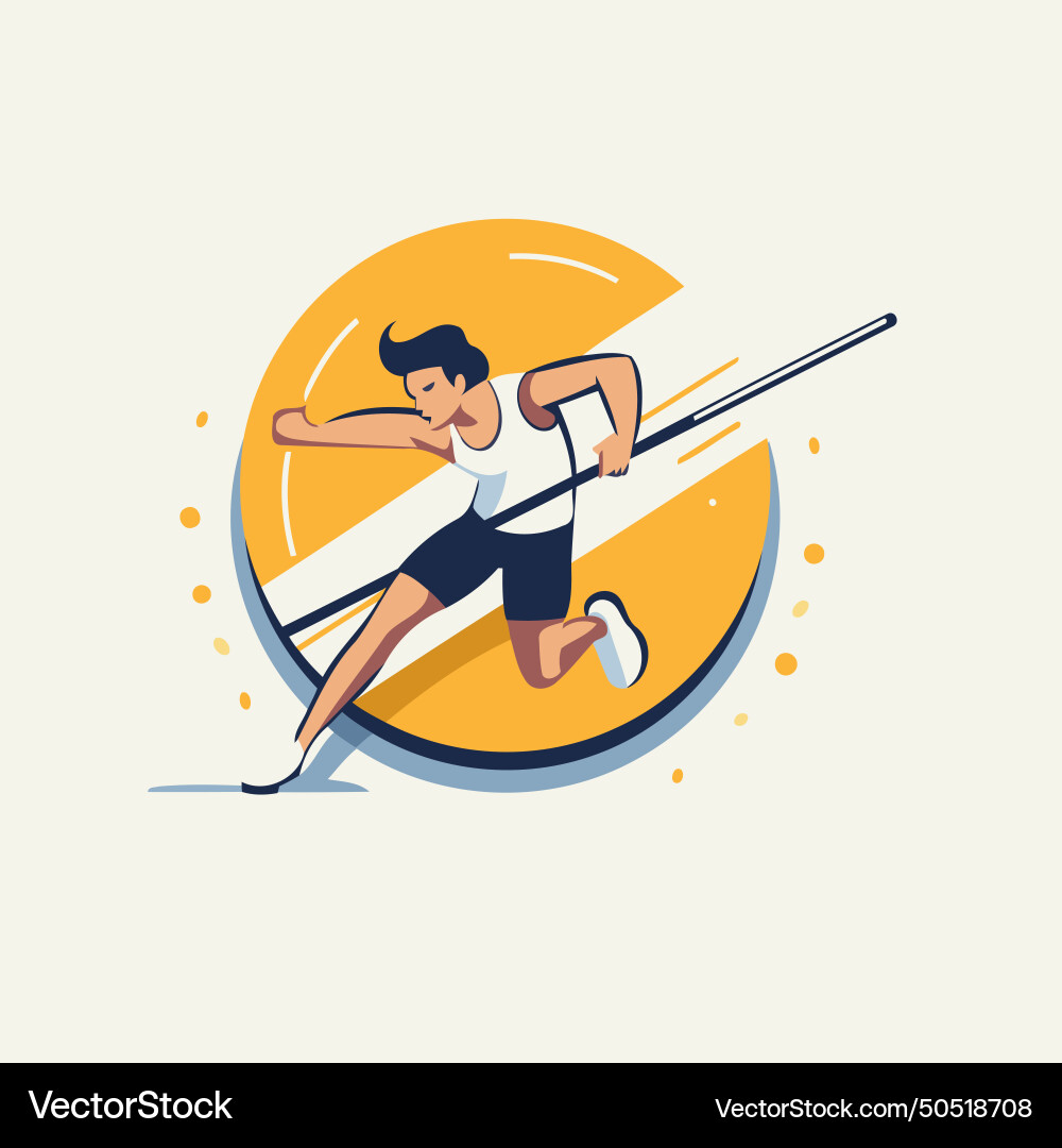 Athlete running in the circle flat design Vector Image