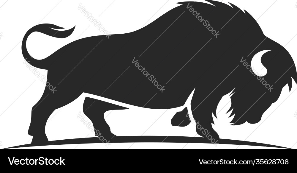 Bison Logo Template - Wild Animal Icon Royalty Free Vector