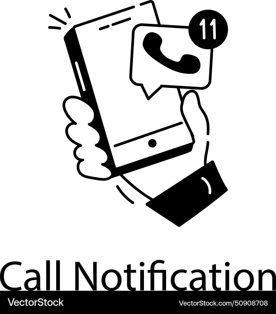 Call notification Royalty Free Vector Image - VectorStock