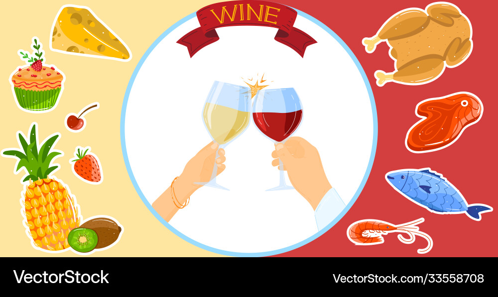 Cheers wine tasting cartoon Royalty Free Vector Image