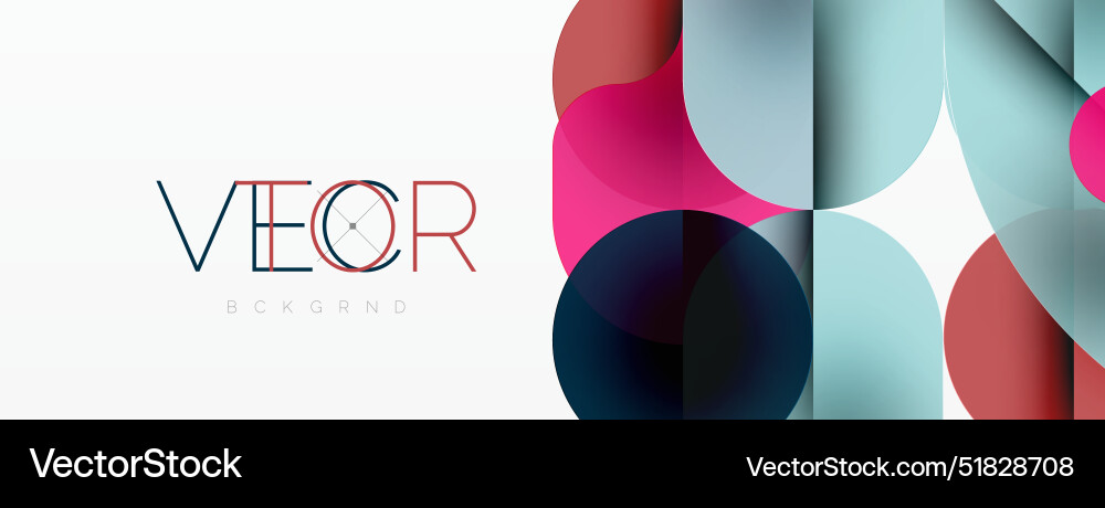 Circles and round shapes geometric minimal Vector Image