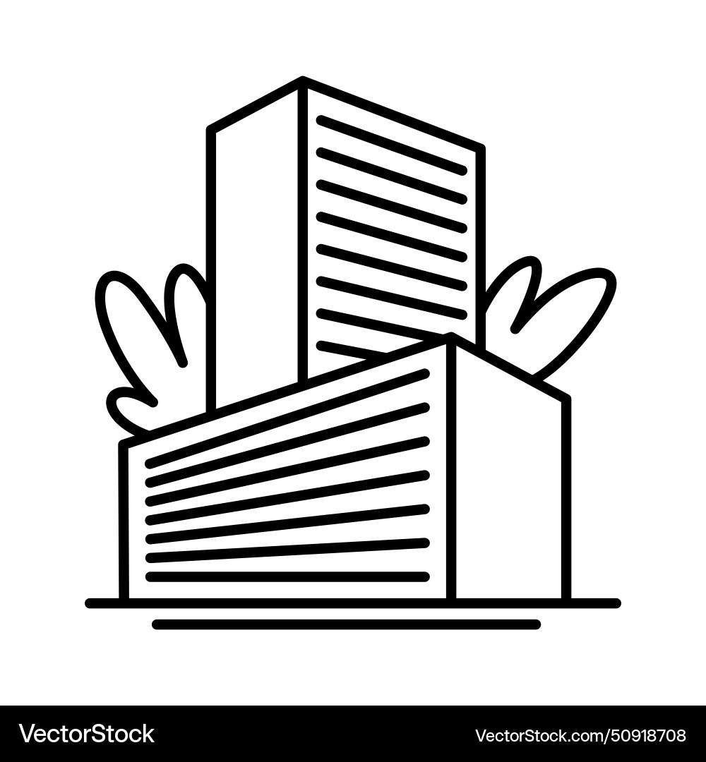 City buildings line icon office building Vector Image