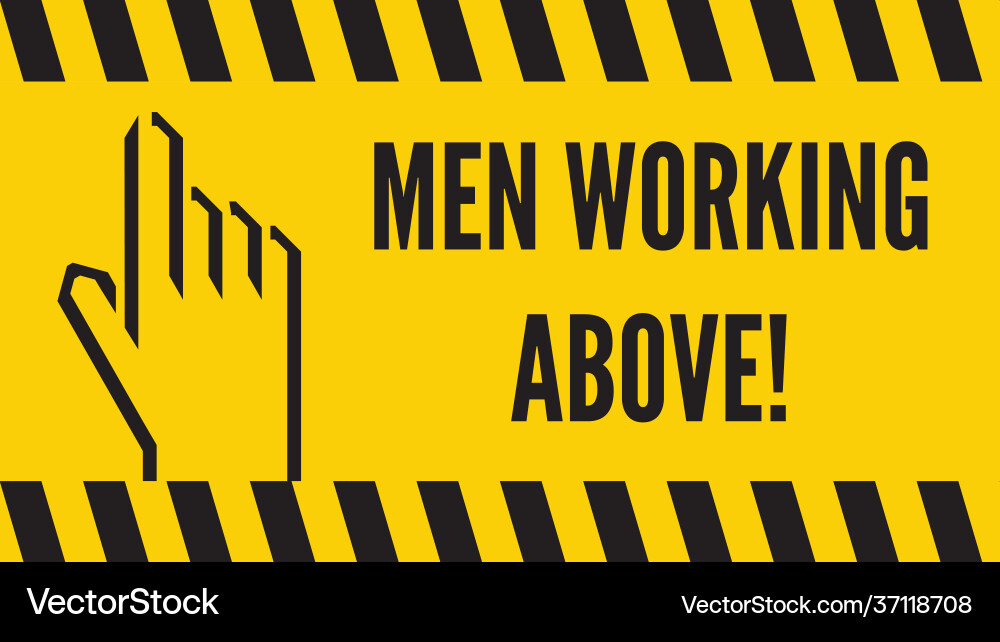 Construction Safety Sign - Men at Work Royalty Free Vector