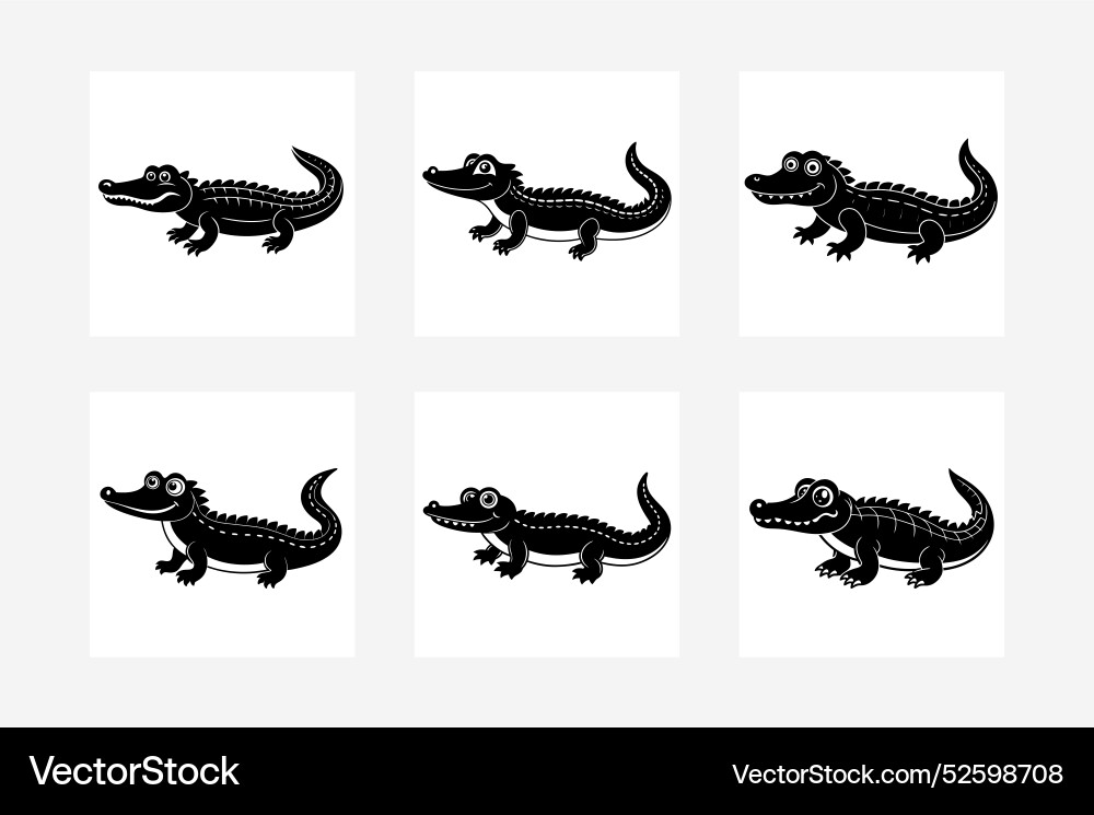 Cute alligator on white background Royalty Free Vector Image
