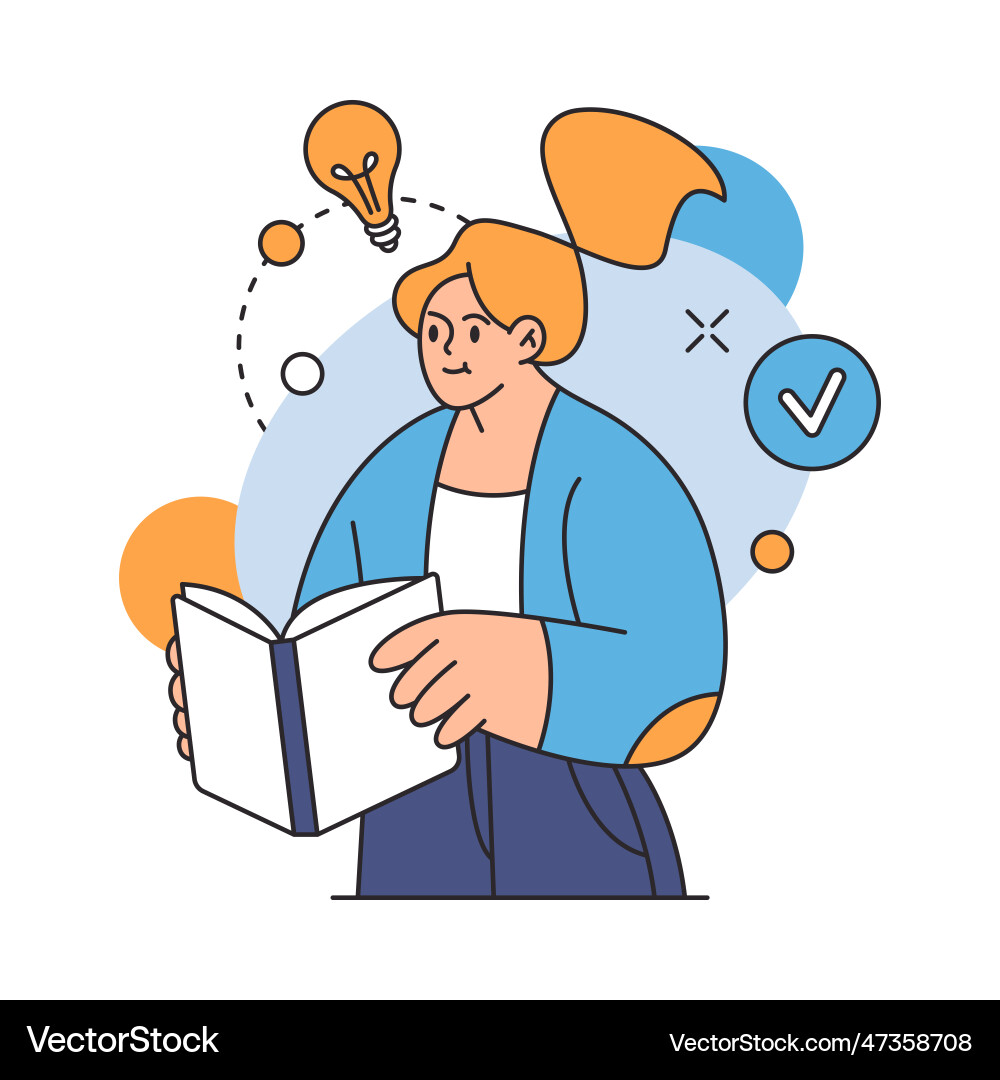 Educated Woman with Book Royalty Free Vector Image