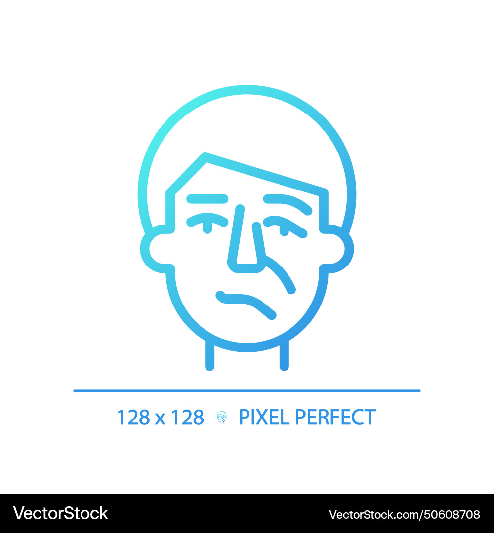 Facial nerve paralysis gradient linear icon Vector Image Facial nerve paralysis gradient linear icon Vector Image