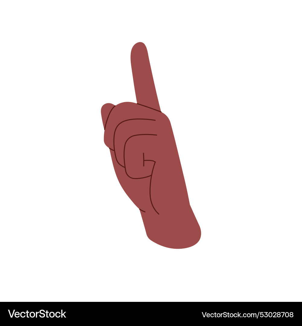 Hand gesture of raised forefinger pointing upward Vector Image