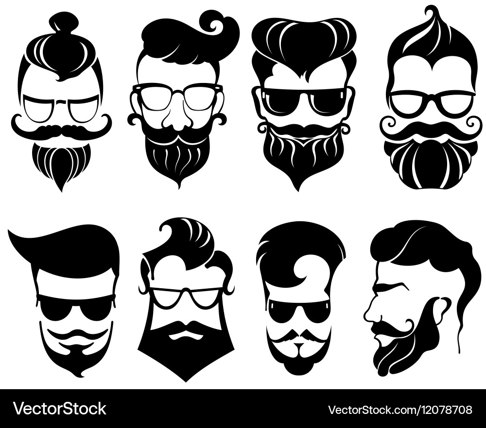 Hipster hair and beards Royalty Free Vector Image