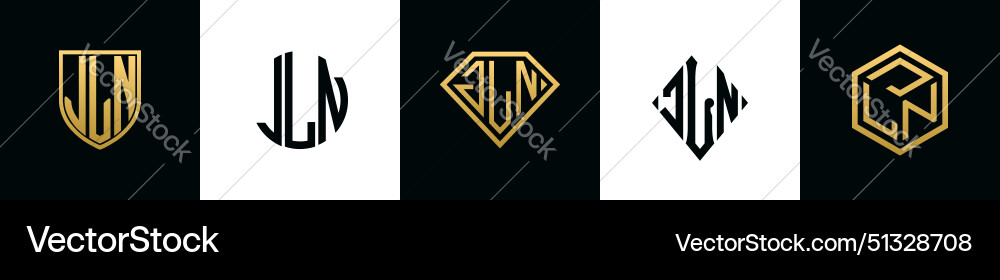 Initial letters jln logo designs bundle Royalty Free Vector