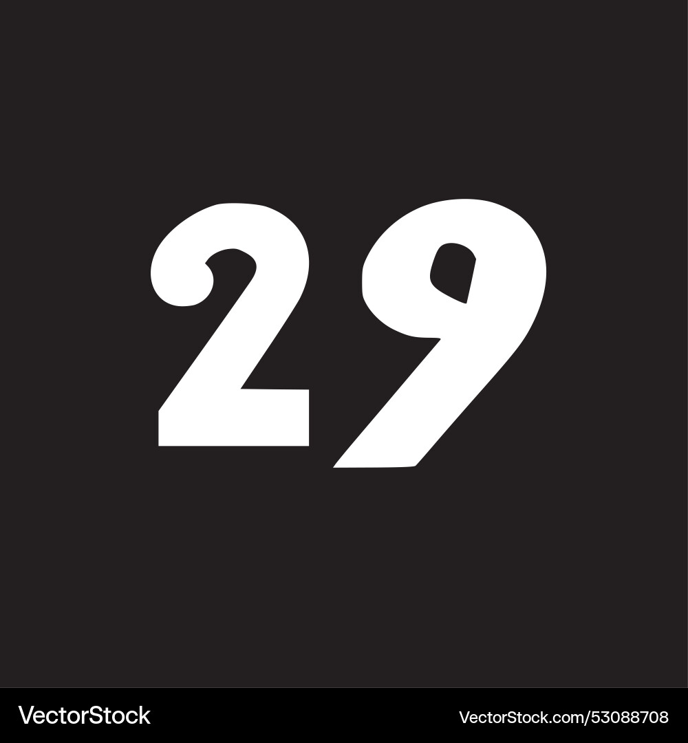 Numbers - minimalist and simple silhouette Vector Image
