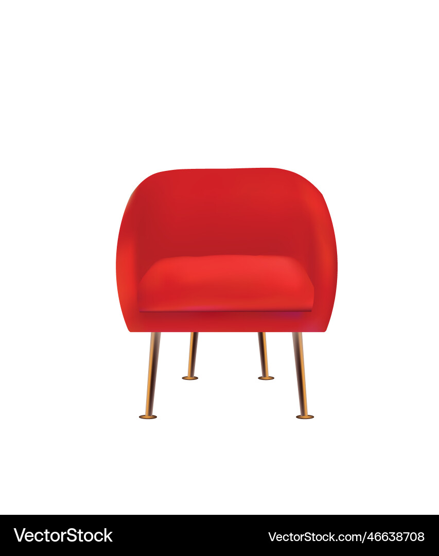 Red arm chair Royalty Free Vector Image - VectorStock