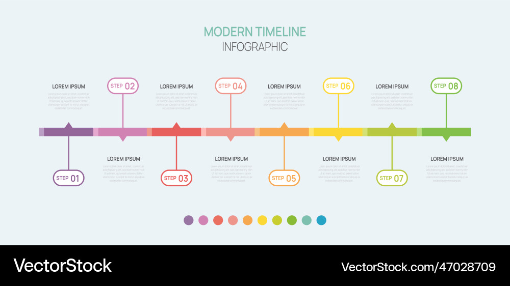 8 Step Timeline Business Infographic Royalty Free Vector