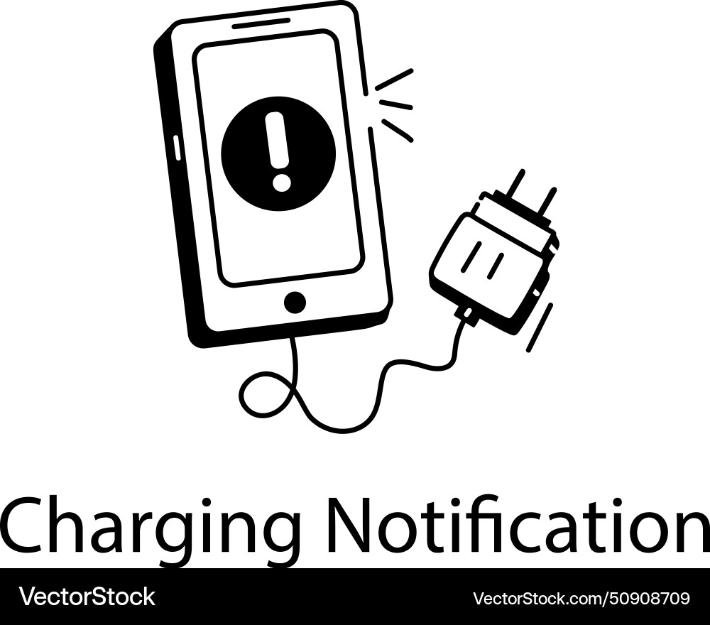 Charging notification Royalty Free Vector Image
