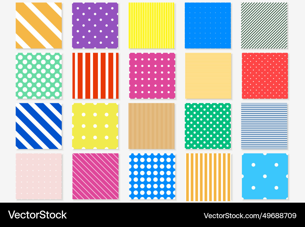 Collection of bright seamless patterns Royalty Free Vector