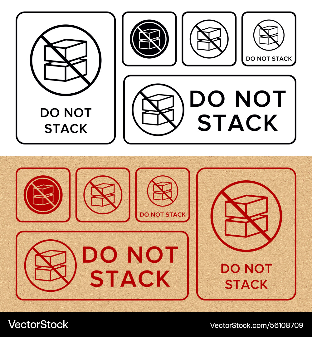 Do not stack packaging symbol sign and label Vector Image