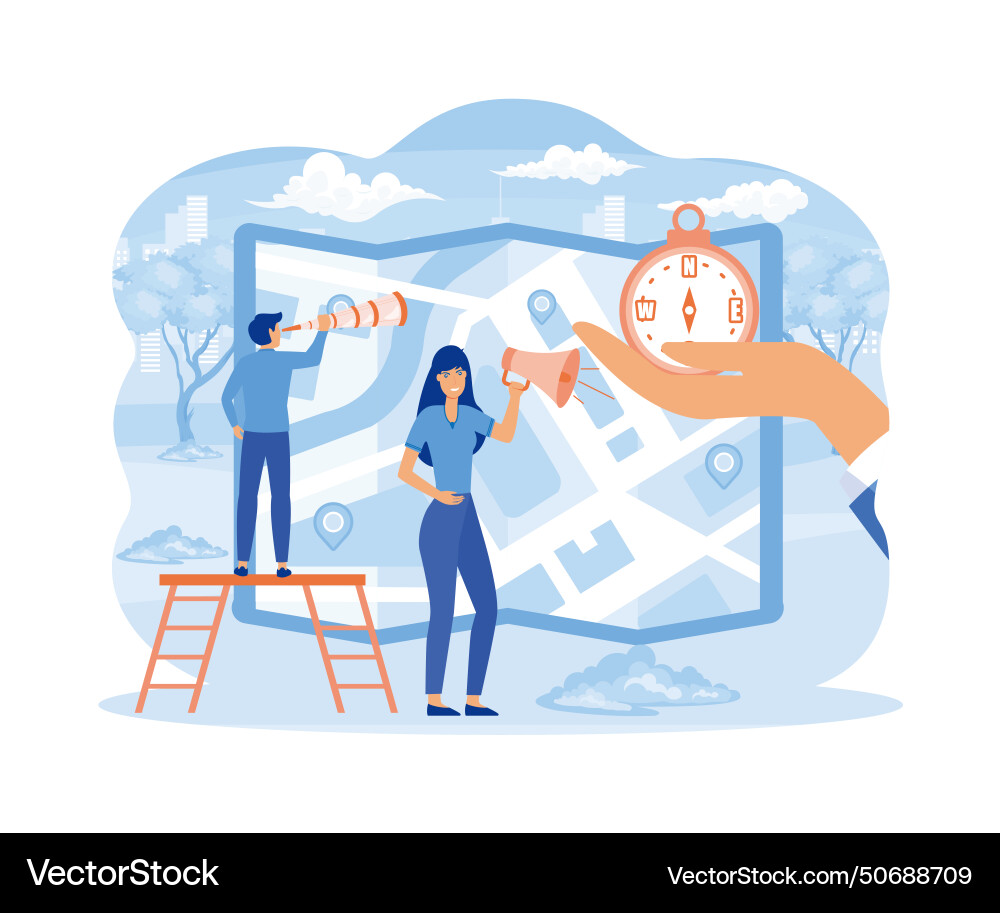 Folded city map gps navigator tiny characters Vector Image Folded city map gps navigator tiny characters Vector Image