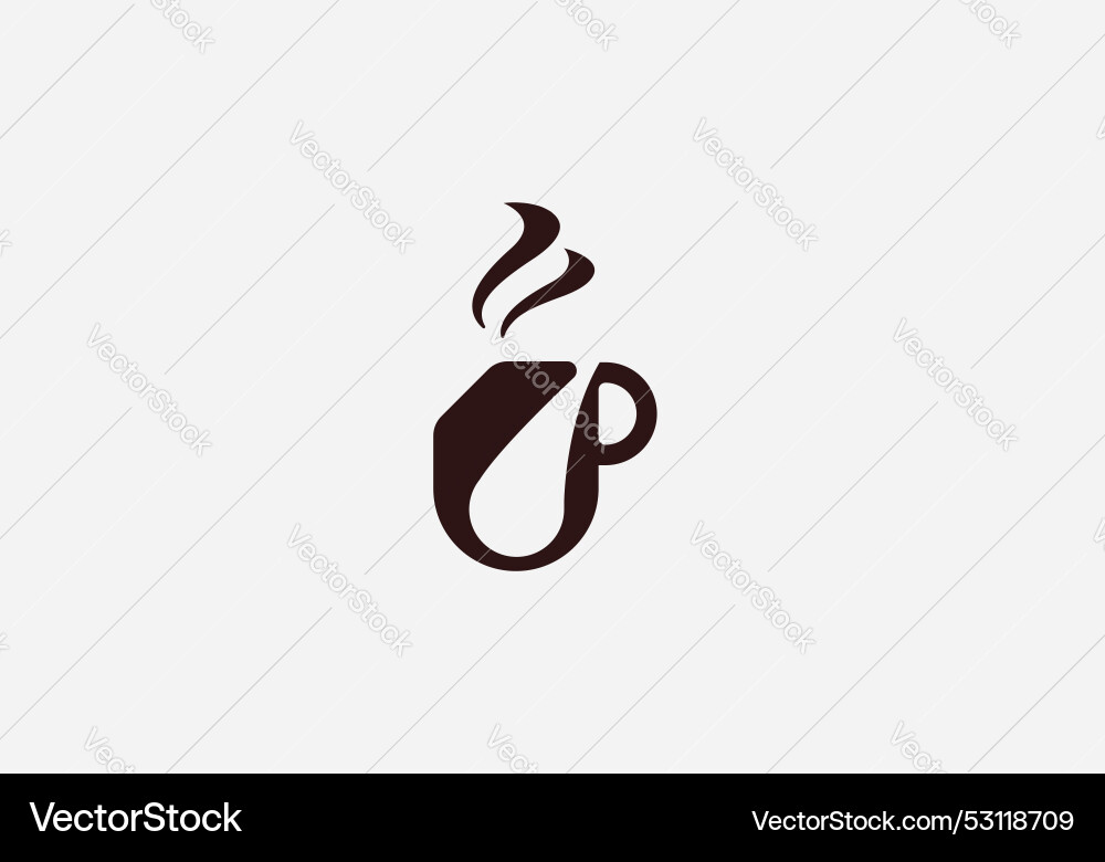 Logo seven and coffee cup cafe restaurant dring Vector Image