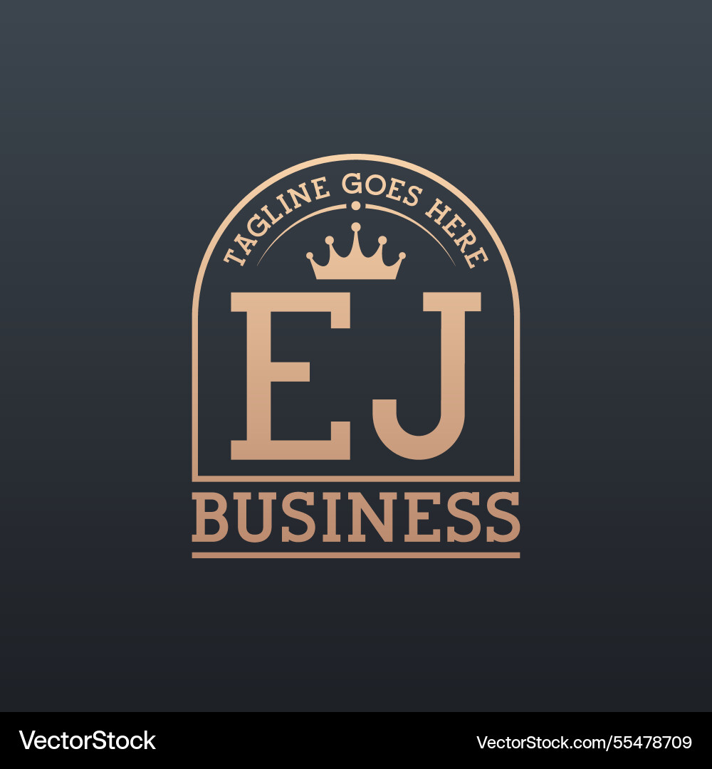 Luxury ej logo with crown elegant letter Vector Image
