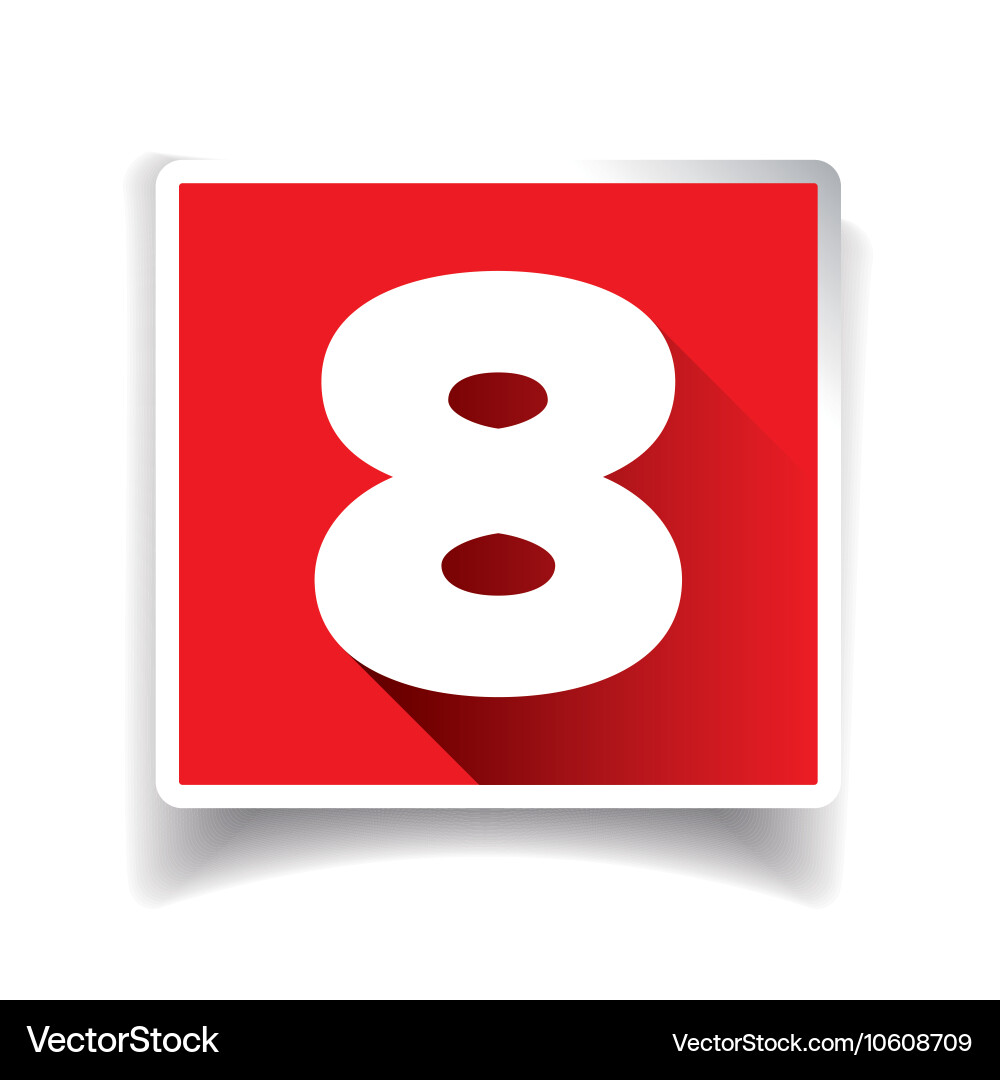 Number eight label or icon Royalty Free Vector Image