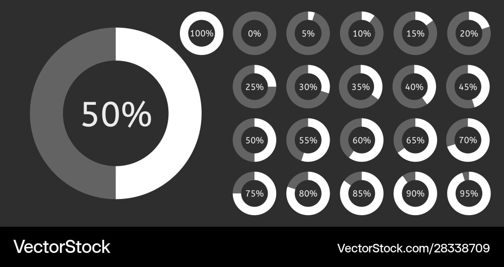 Pie Chart with Percentages Royalty Free Vector Image