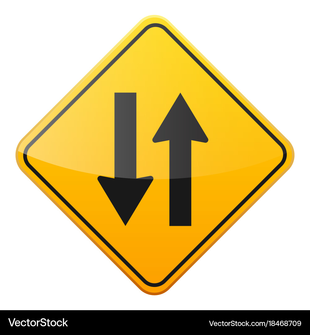 Road yellow sign on white background traffic Vector Image