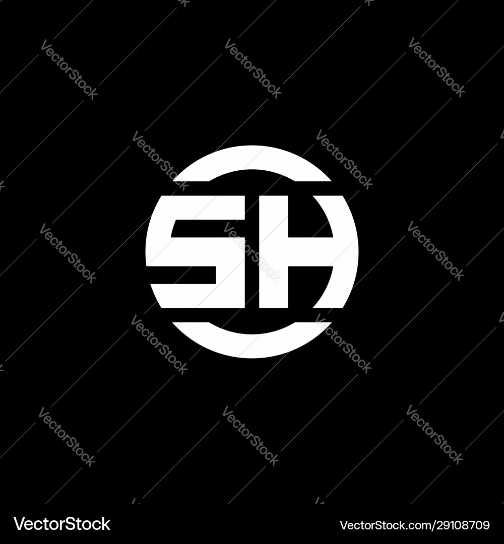 Sh logo monogram isolated on circle element Vector Image