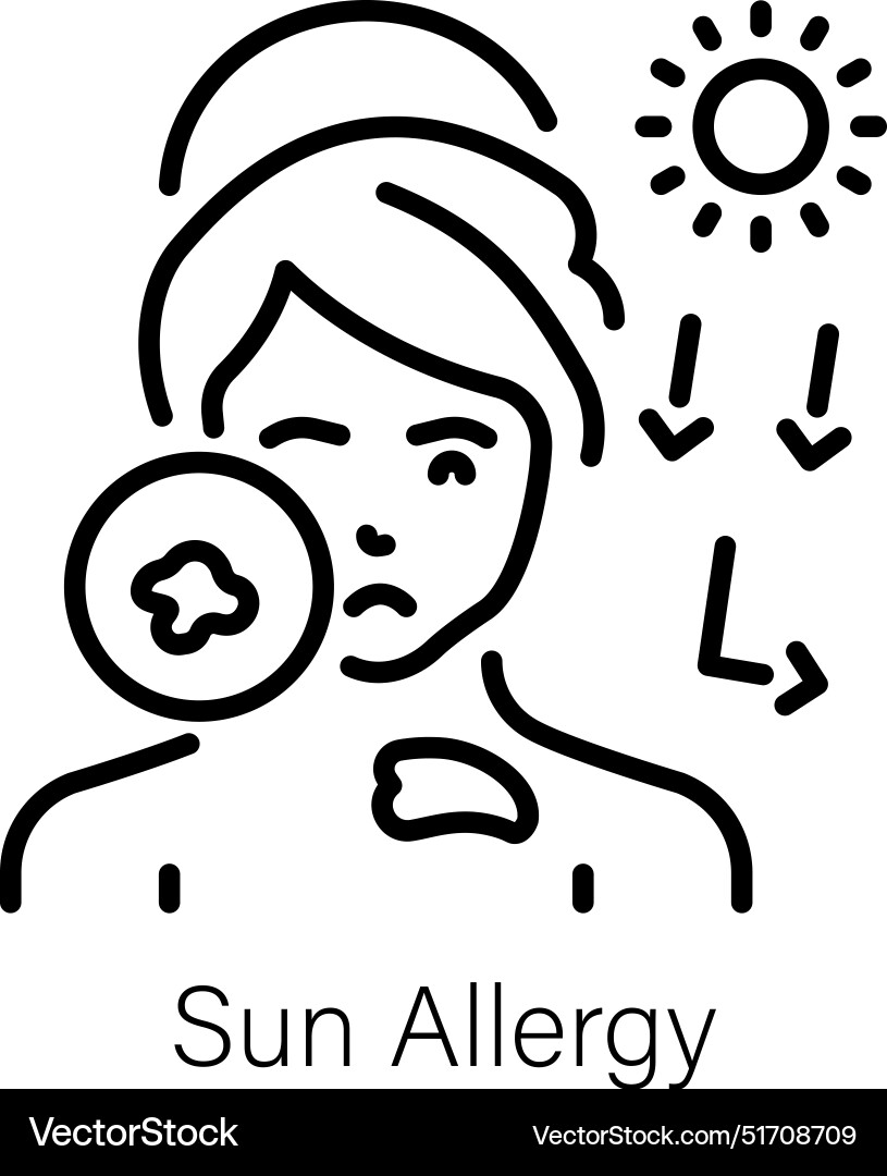 Sun allergy Royalty Free Vector Image - VectorStock