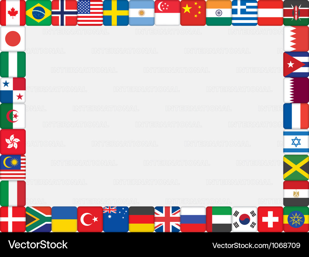 World flag icons frame Royalty Free Vector Image