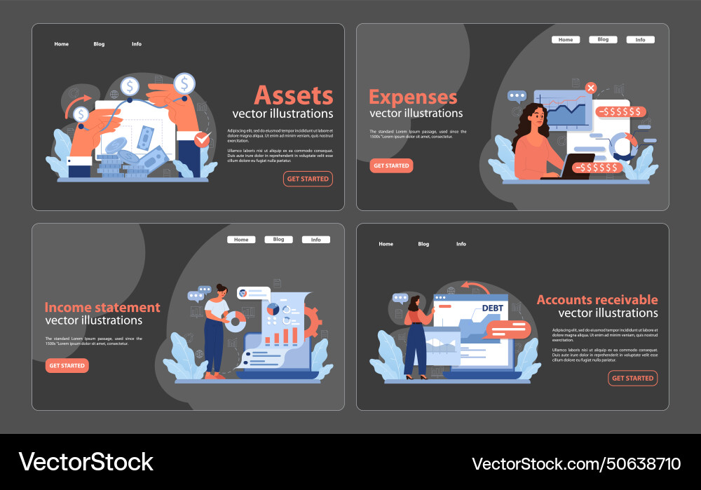 Accounting mastery set professionals manage Vector Image