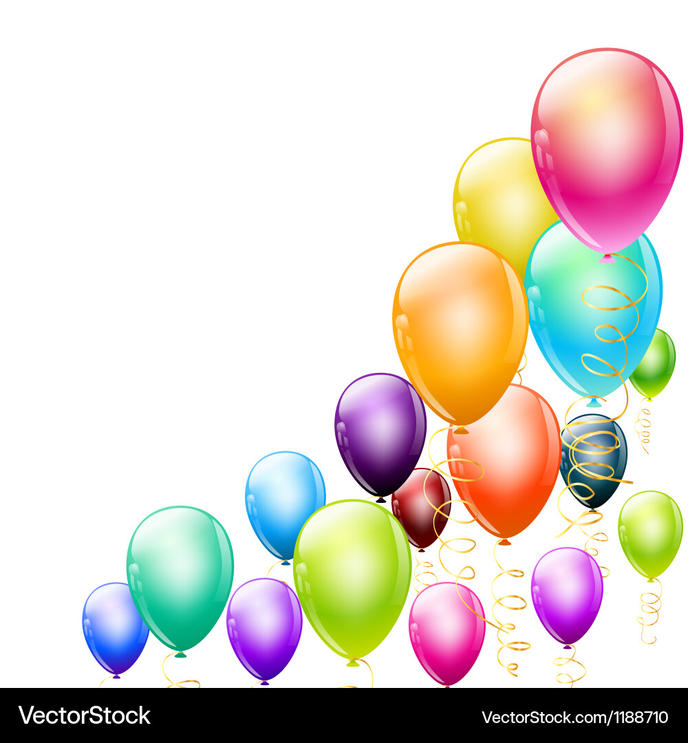 Balloons corner Royalty Free Vector Image - VectorStock