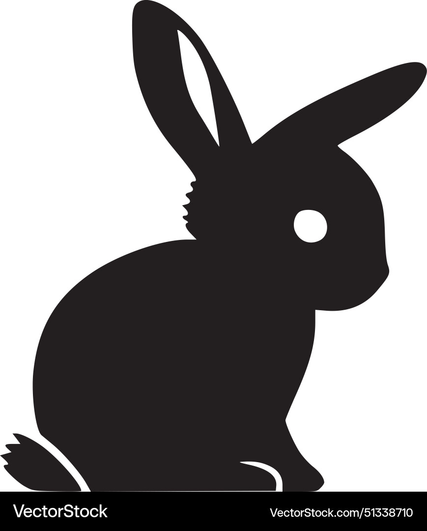 Bunny - black and white isolated icon Royalty Free Vector